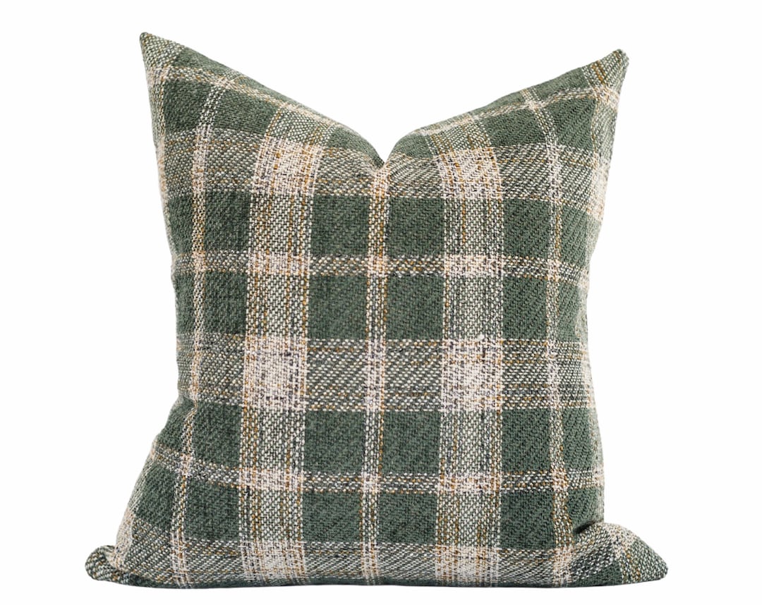 Green Plaid Pillow Cover • Fall Pillows • Modern Farmhouse Throw ...