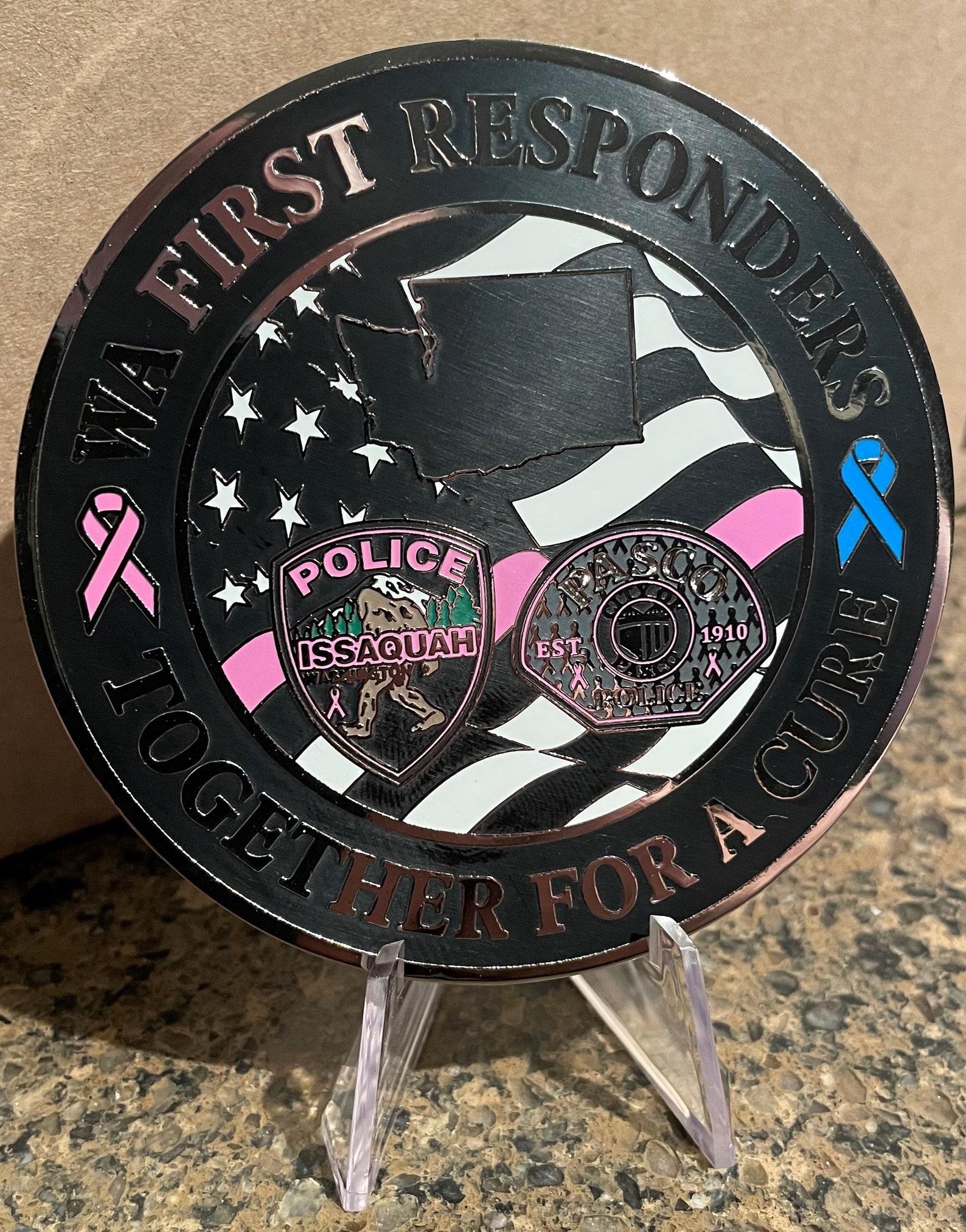 Washington State Pink Patch Challenge Coin – Limited Edition 3.5" First ...