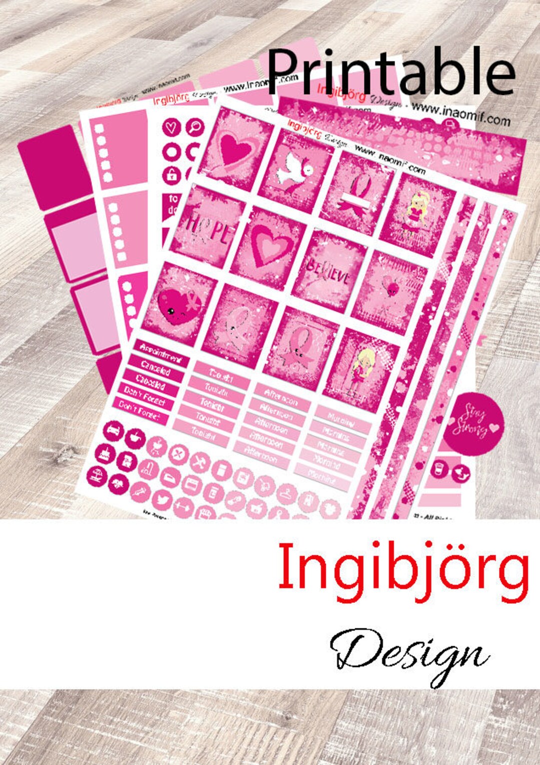 Printable, Pink Ribbon, Blond - Etsy