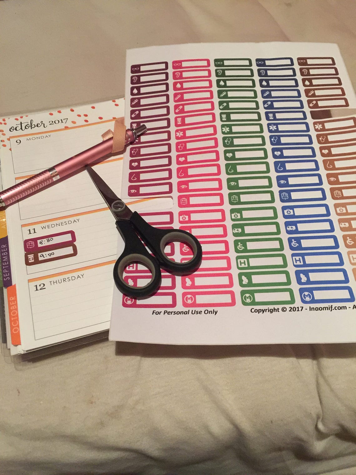 Printable Medical Stickers for Planners - Etsy