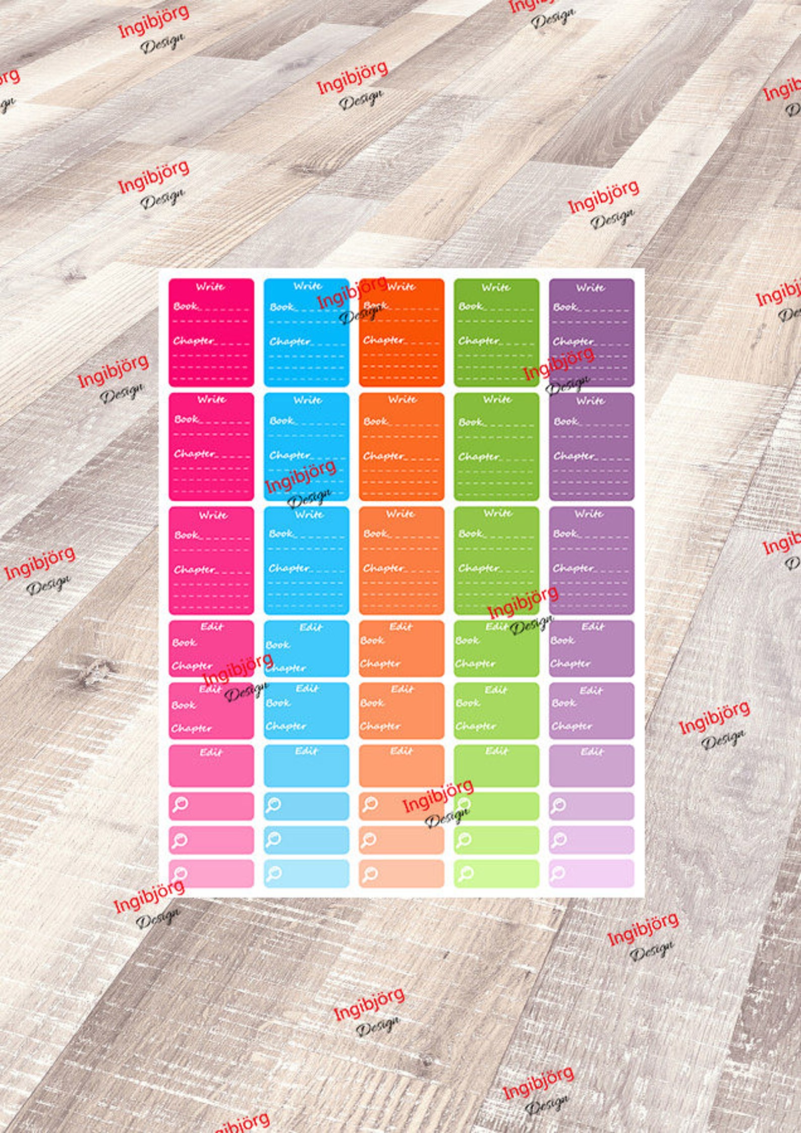 Printable Writers Kit Stickers for Erin Condren Planners - Etsy