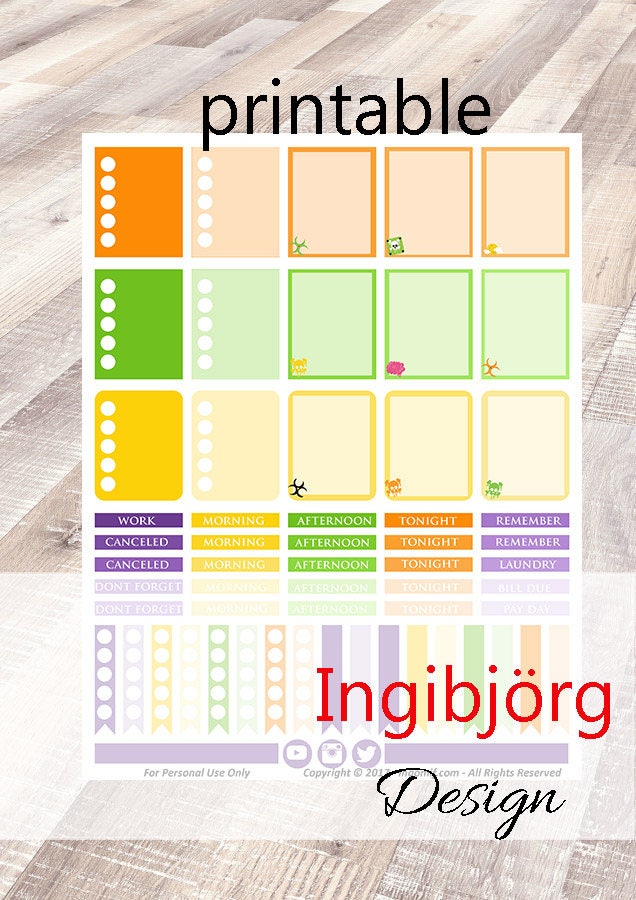 Zombie Kids Halloween Printable Planner Kit - Etsy