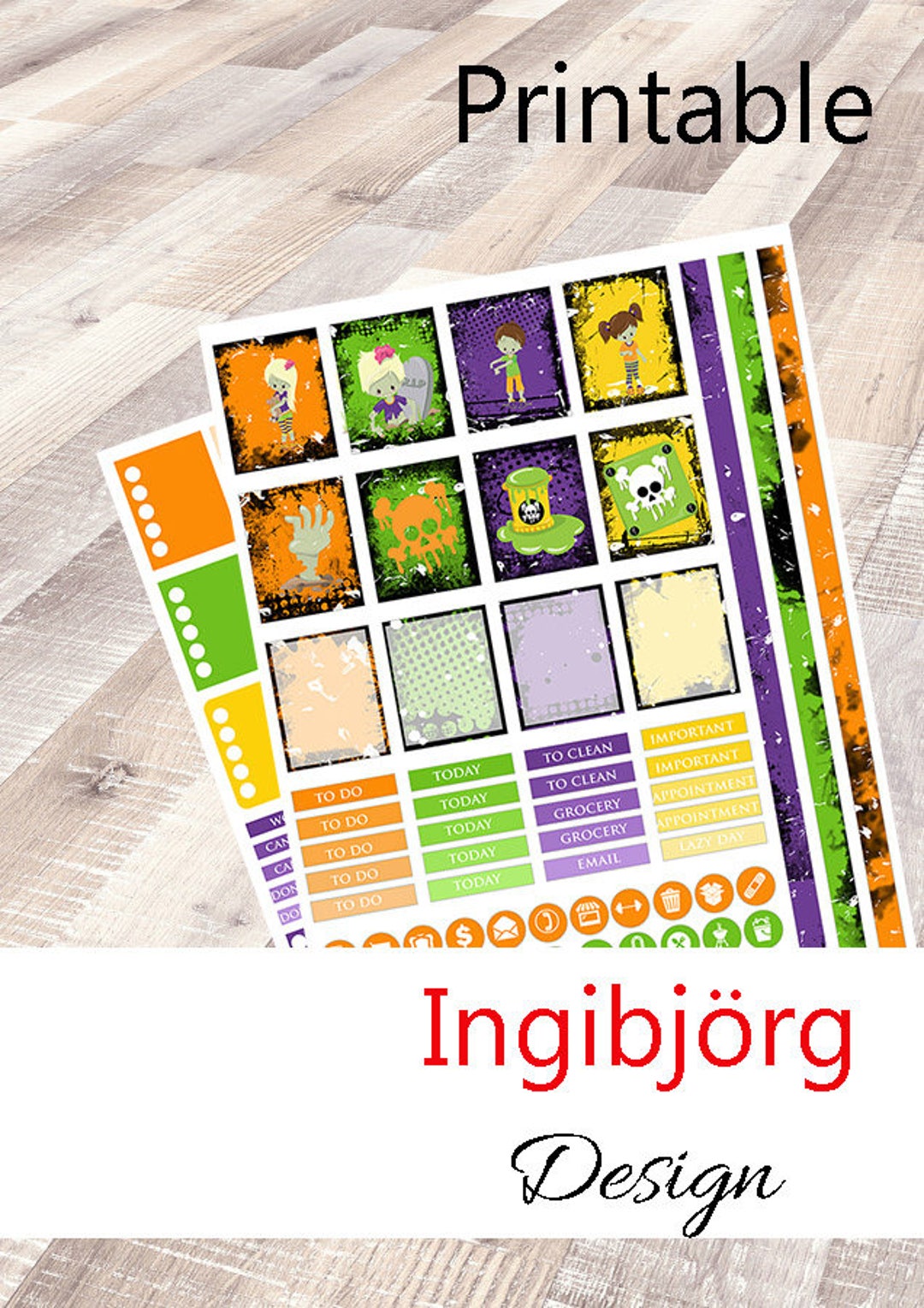 Zombie Kids Halloween Printable Planner Kit - Etsy