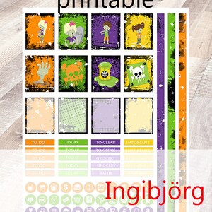 Zombie Kids Halloween Printable Planner Kit - Etsy