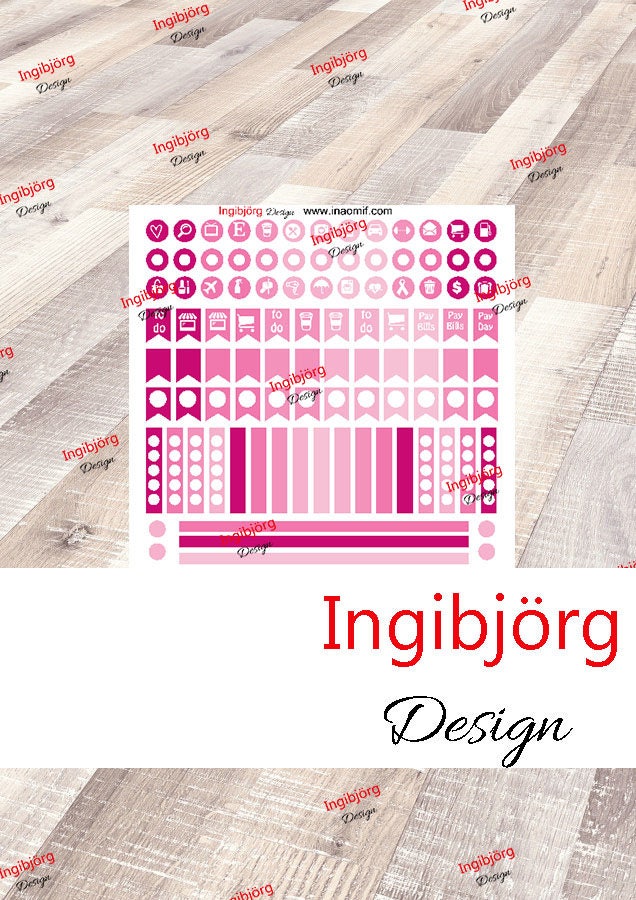 Printable Pink Ribbon Planner Stickers Fits Erin Condren Planners - Etsy