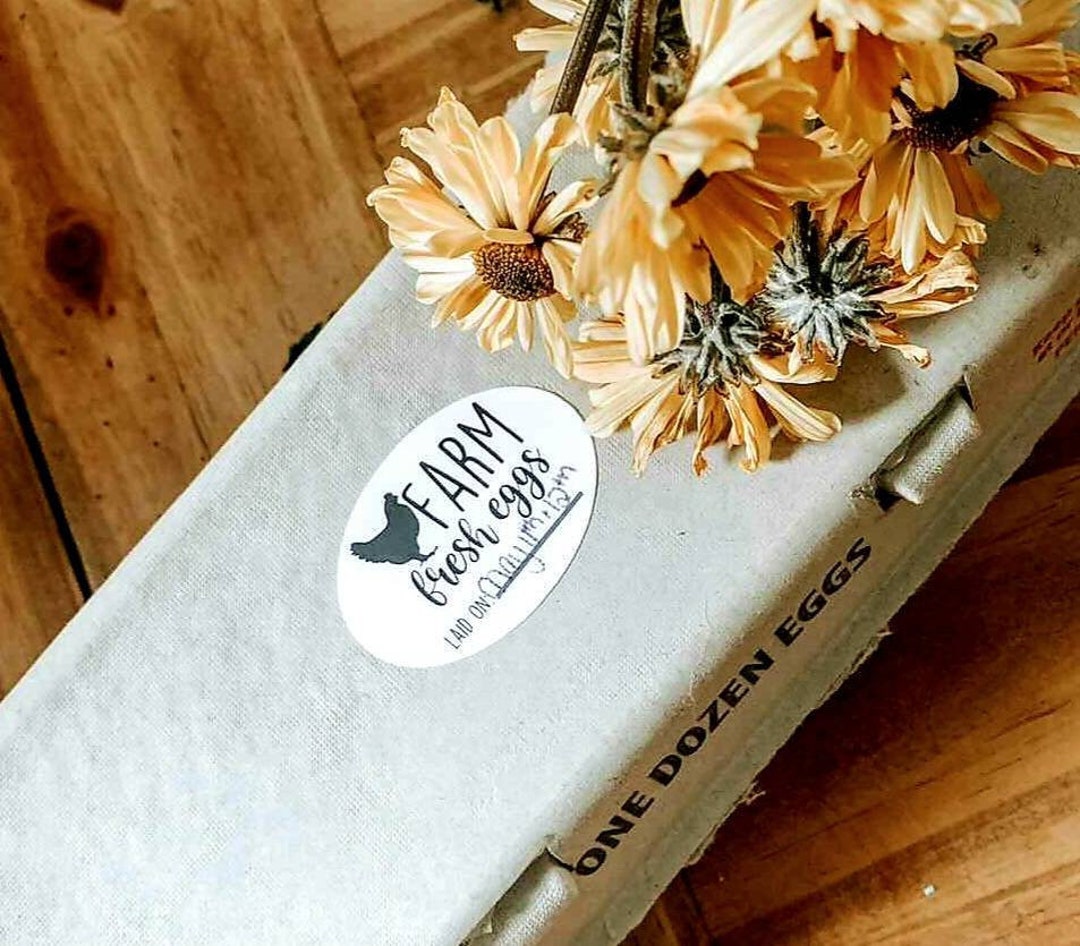 Farm Fresh Eggs Stickers, Egg Carton Stickers, Personalized Egg Carton ...