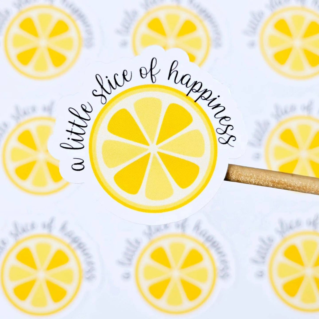 Summer Happy Mail Stickers, Small Business Stickers, Lemon Citrus Fruit ...