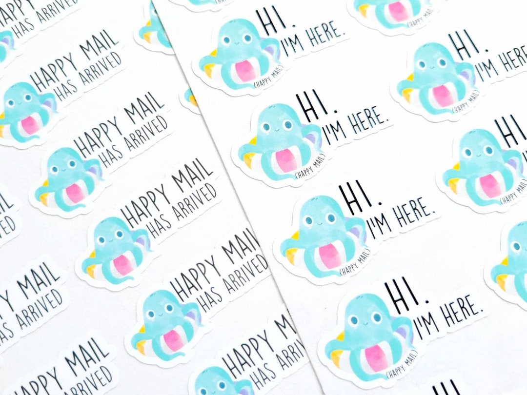 Happy Mail Stickers, Summer Beach Stickers, Thank You Stickers, Small ...