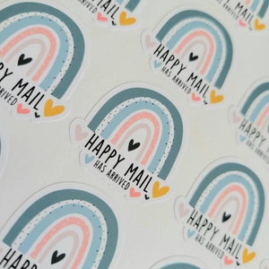 Rainbow Happy Mail Stickers, Envelope Stickers, Small Business Stickers ...
