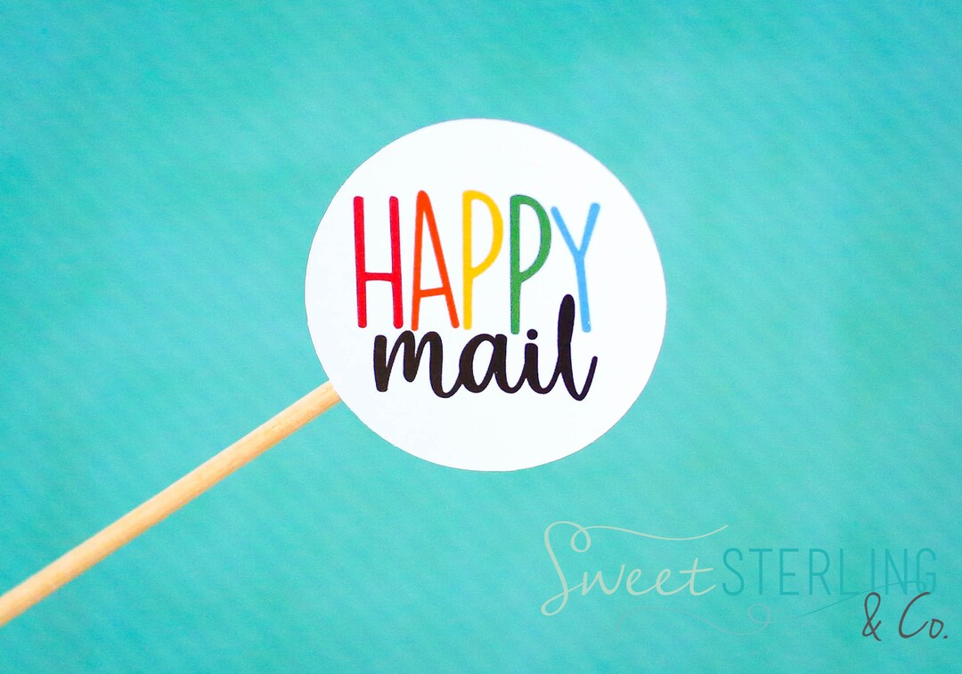 Happy Mail Stickers, Envelope Stickers, Small Business Stickers, Happy ...