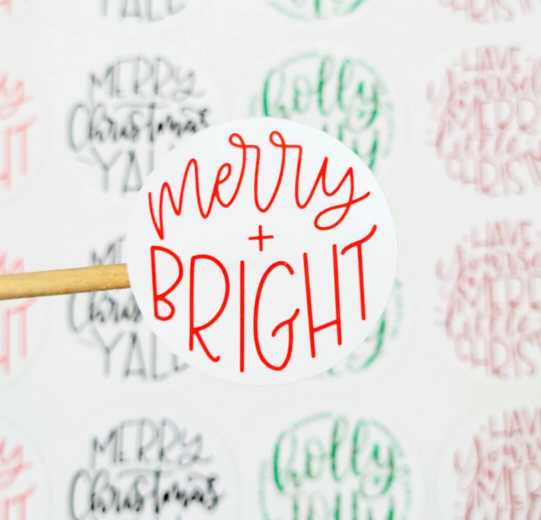 Christmas Card Stickers, Christmas Happy Mail Stickers, Merry Christmas ...