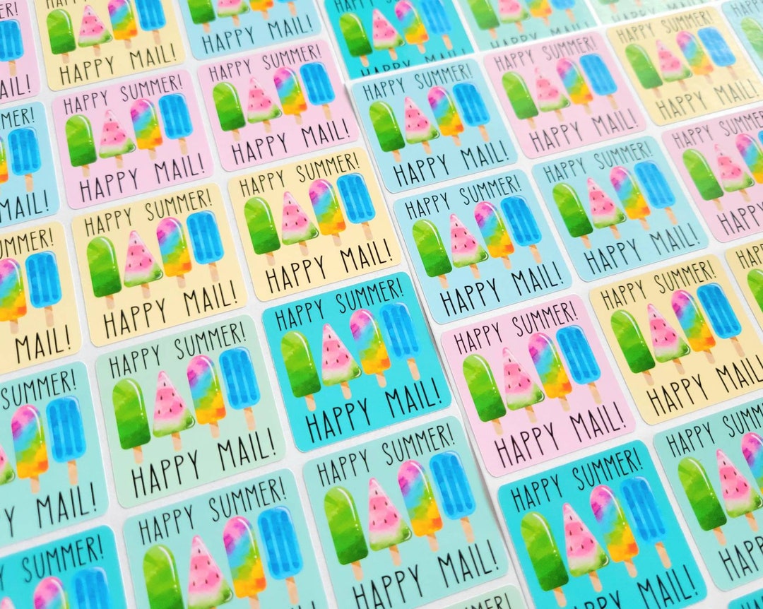 Happy Mail Stickers, Summer Stickers, Popsicle Stickers, Small Business ...