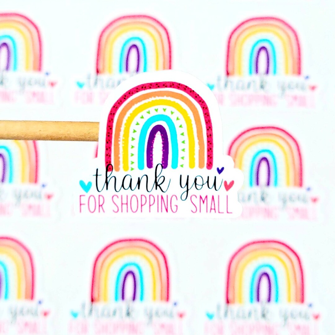 Thank You Rainbow Stickers, Happy Mail Stickers, Small Business ...