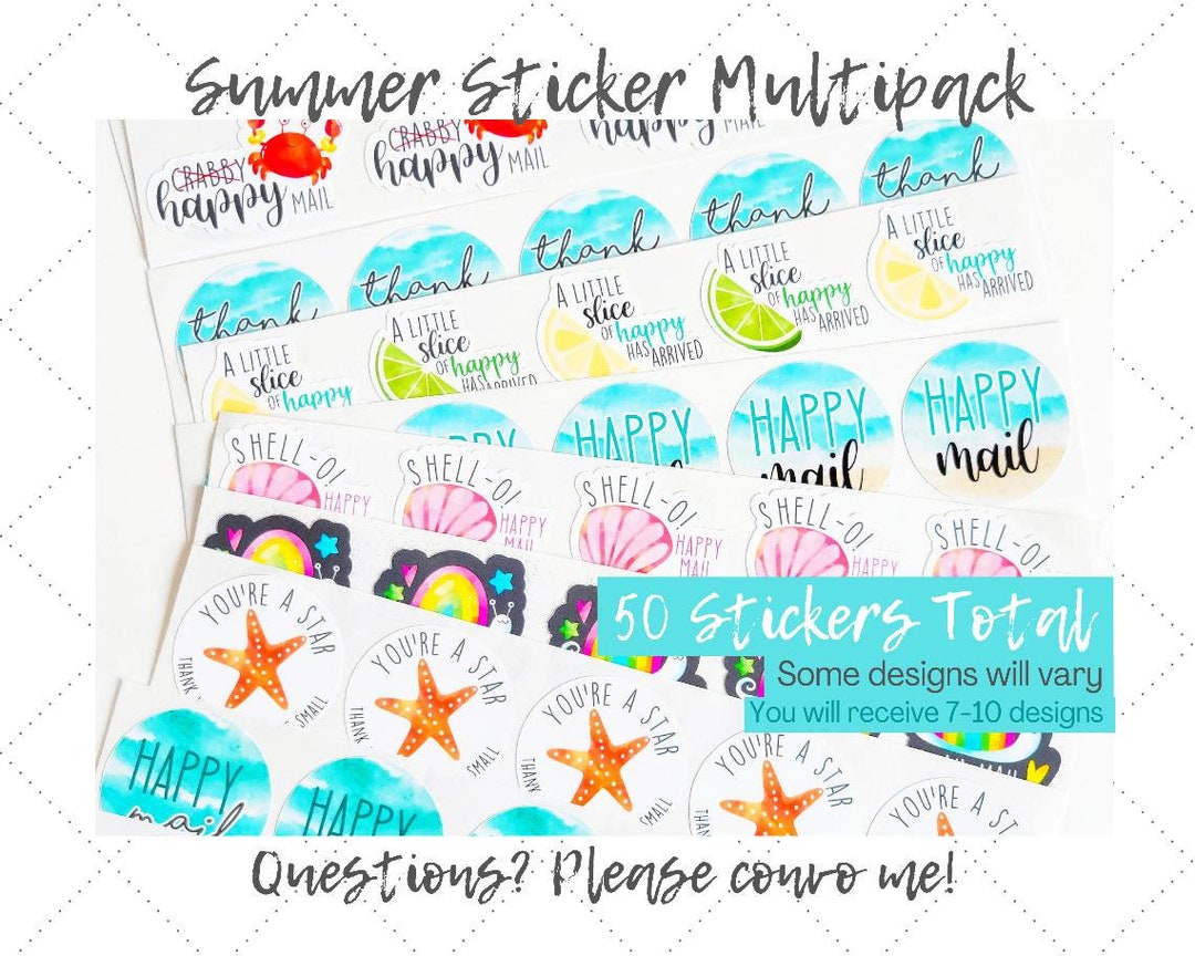 Happy Mail Stickers, Summer Stickers, Rainbow Stickers, Small Business ...