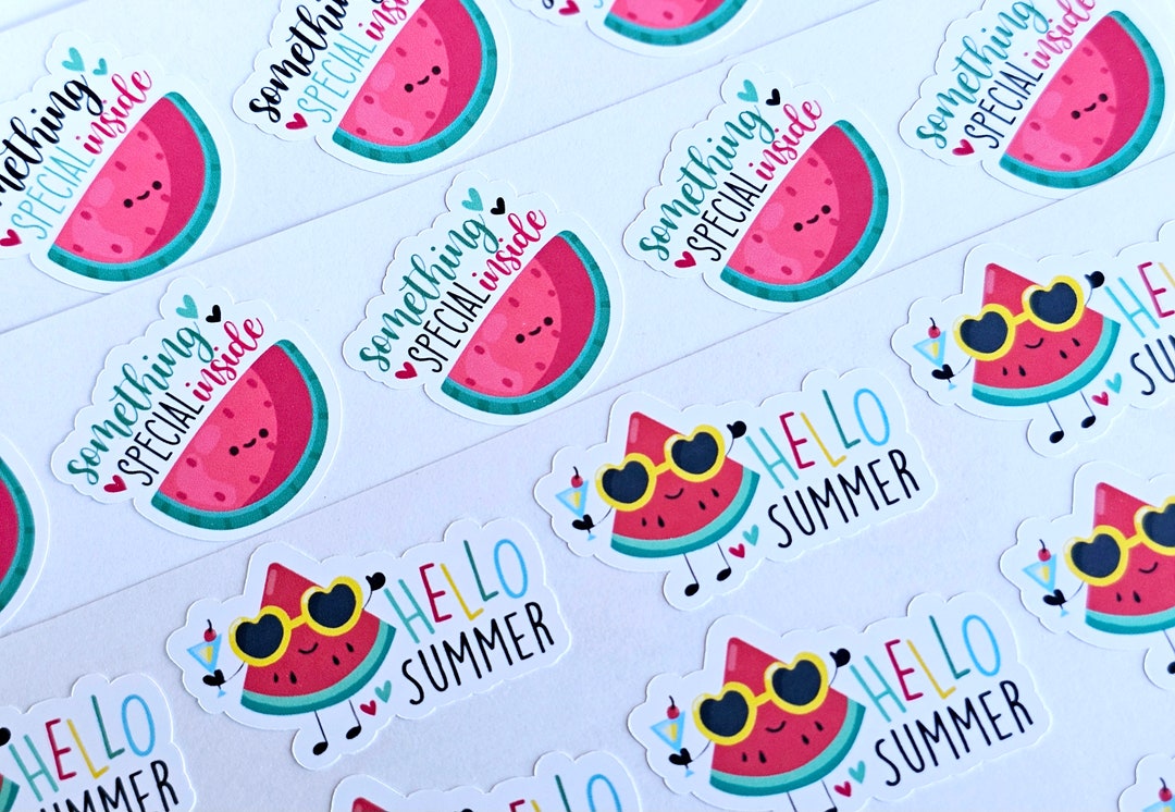 Summer Happy Mail Stickers, Fun Summer Stickers, Watermelon Stickers ...