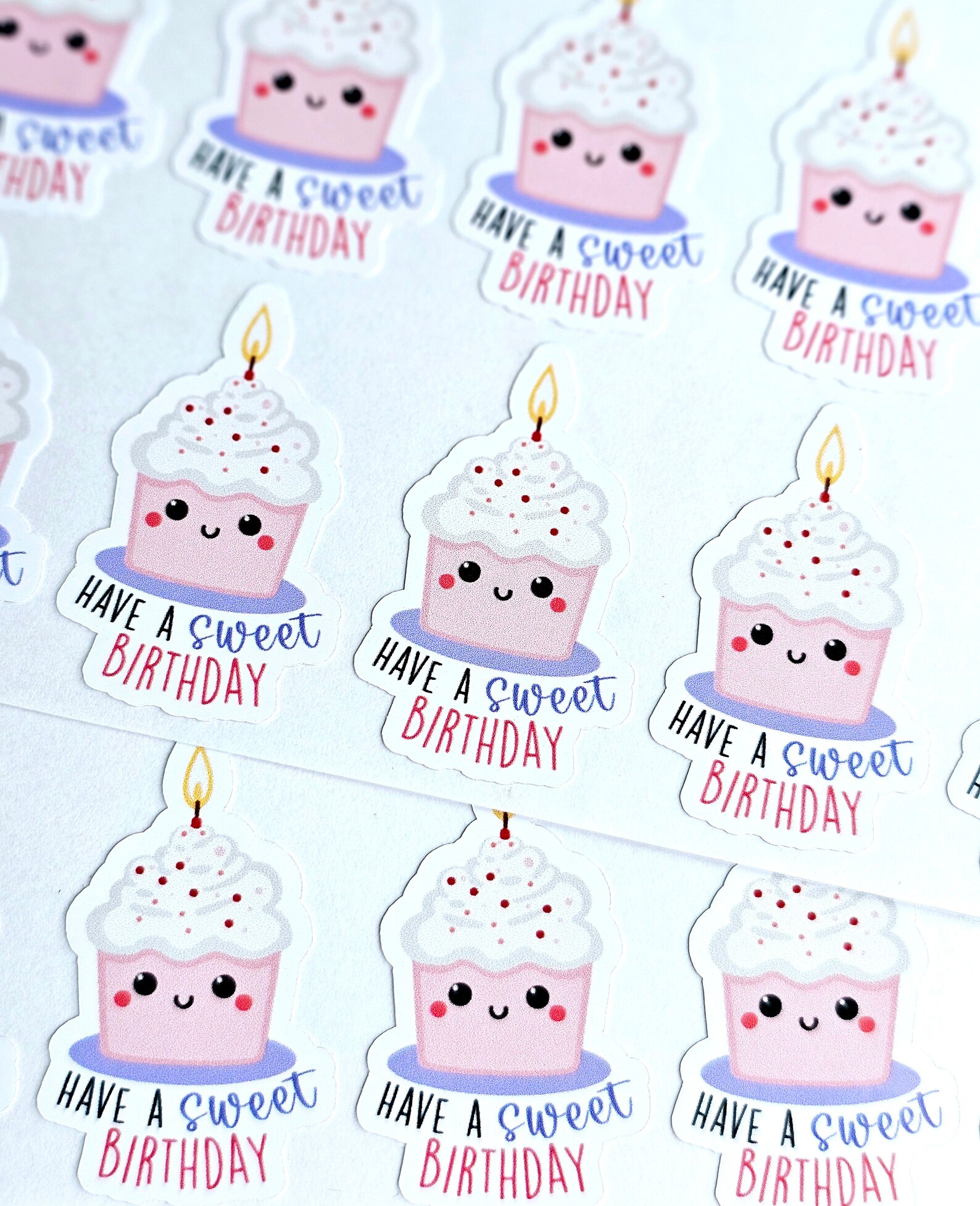 Happy Birthday Stickers, Birthday Cake Cupcake Stickers, Happy Mail ...