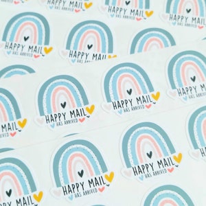 Rainbow Happy Mail Stickers, Envelope Stickers, Small Business Stickers ...