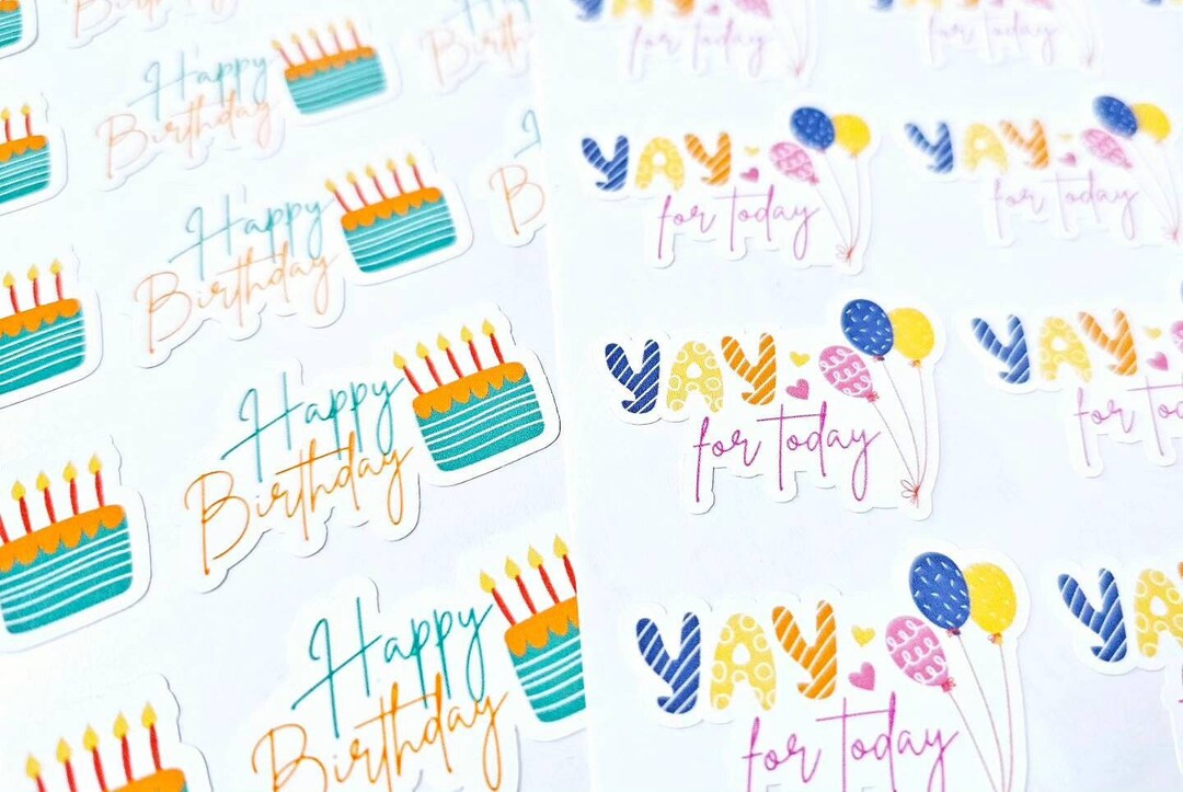 Happy Birthday Stickers, Birthday Cake Stickers, Happy Mail Stickers ...