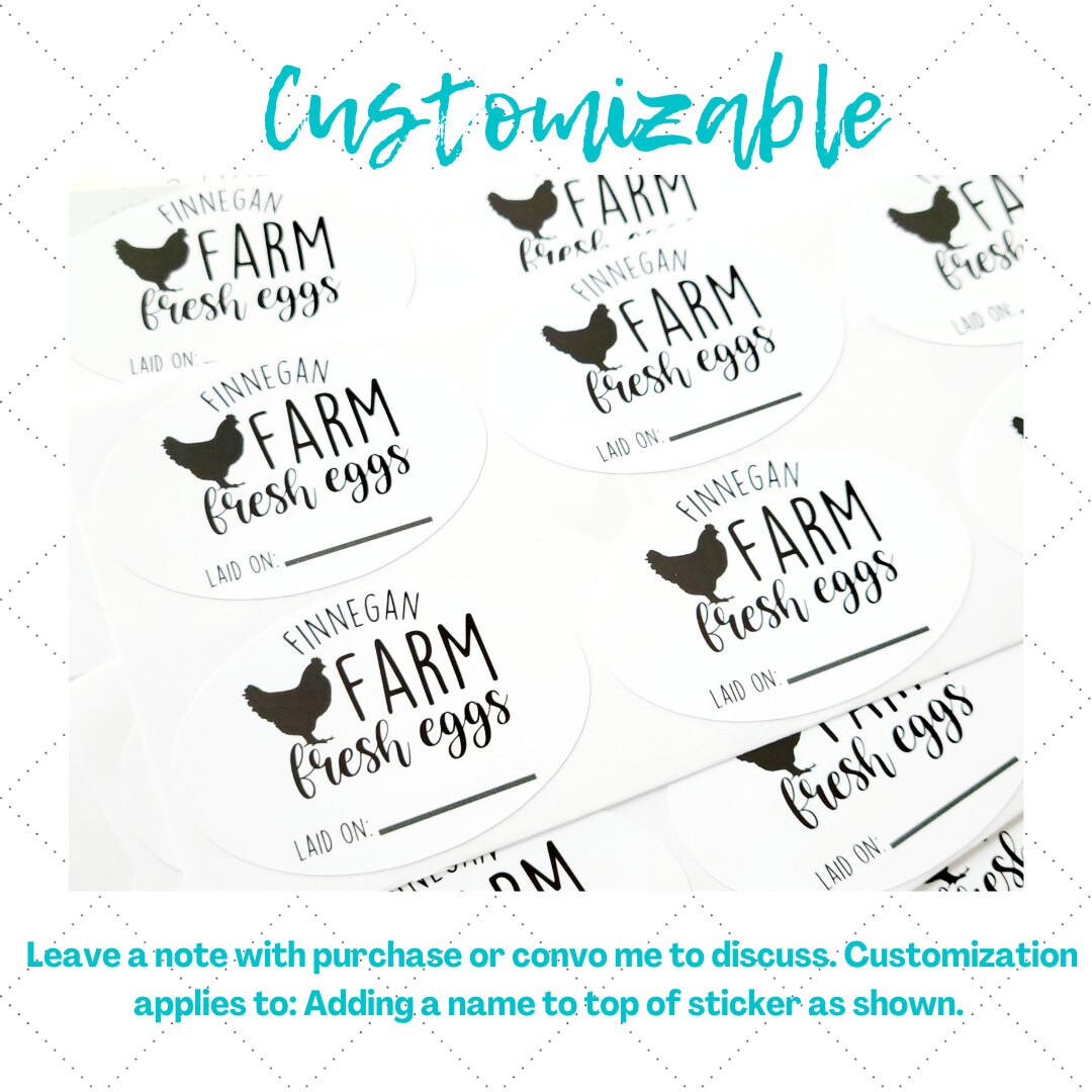 Farm Fresh Eggs Stickers Egg Carton Stickers Personalized - Etsy