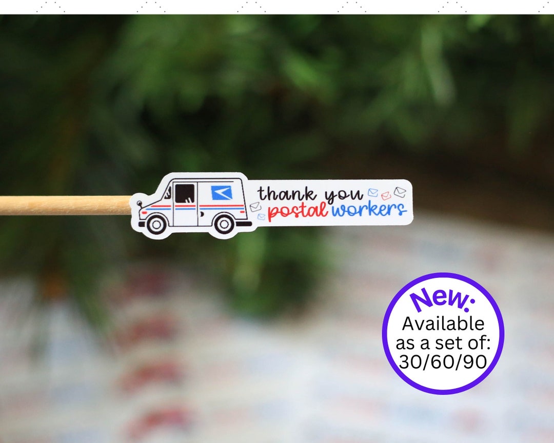 Postal Thank You Stickers, Thank You Postal Worker Stickers, USPS ...