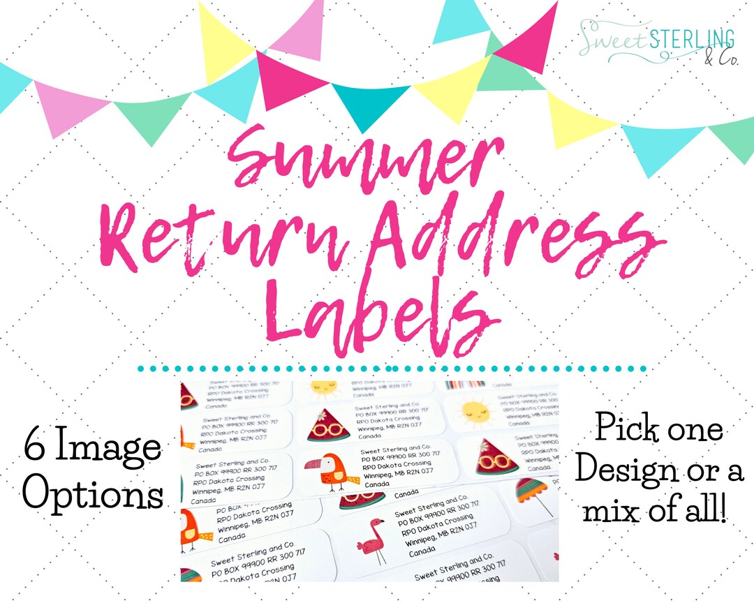 Custom Return Address Label Stickers, Summer Return Address Labels ...