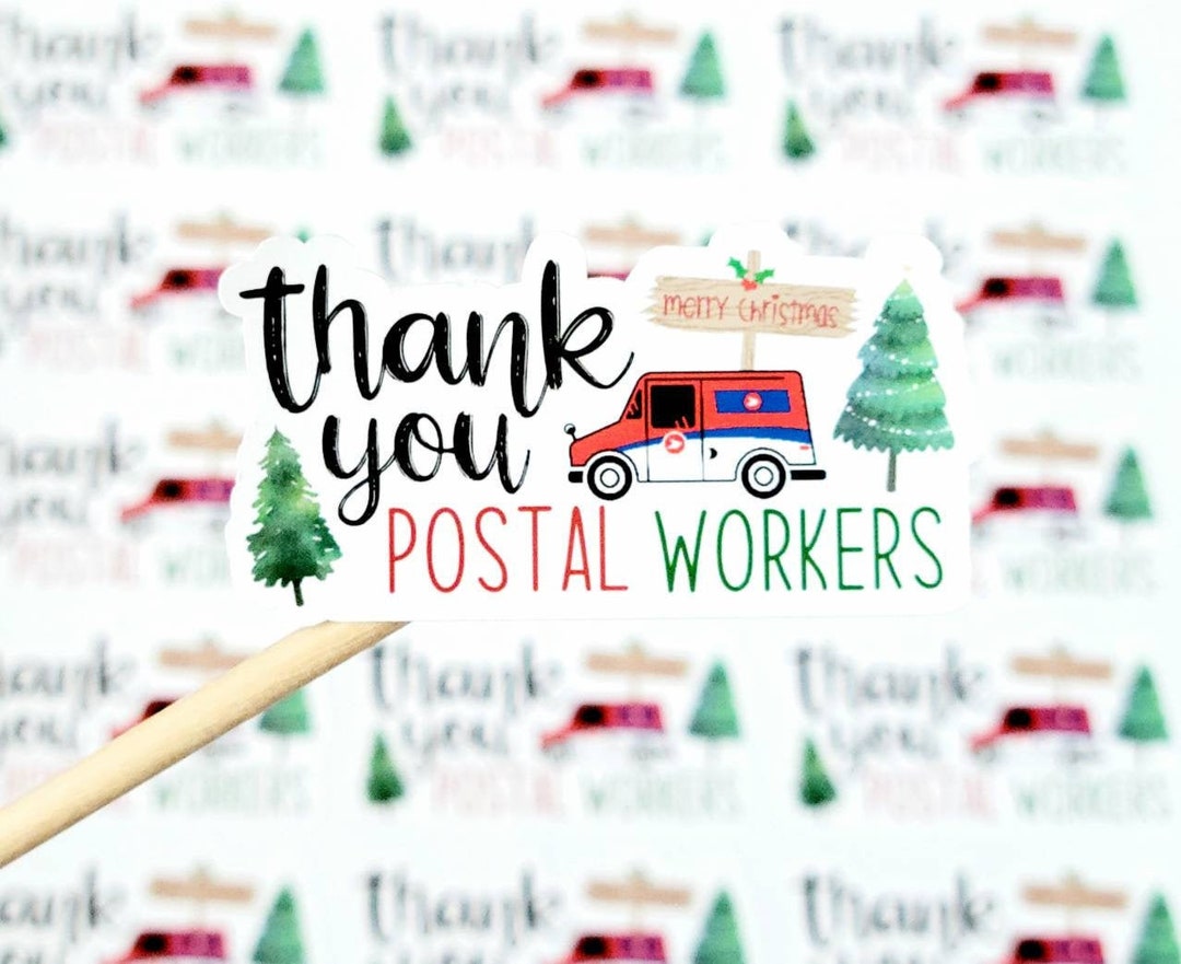 Christmas Postal Stickers, Thank You Postal Worker Stickers, Postal ...