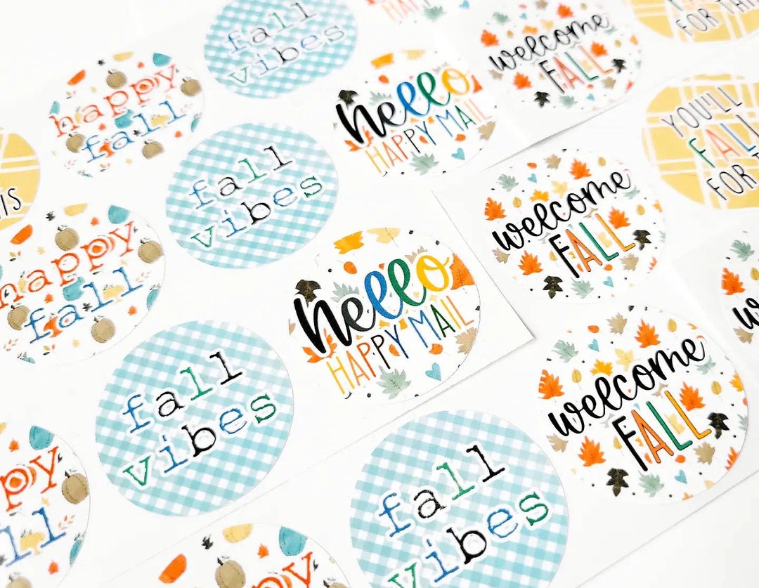Fall Happy Mail Stickers, Fall Thank You Stickers, Fall Business ...