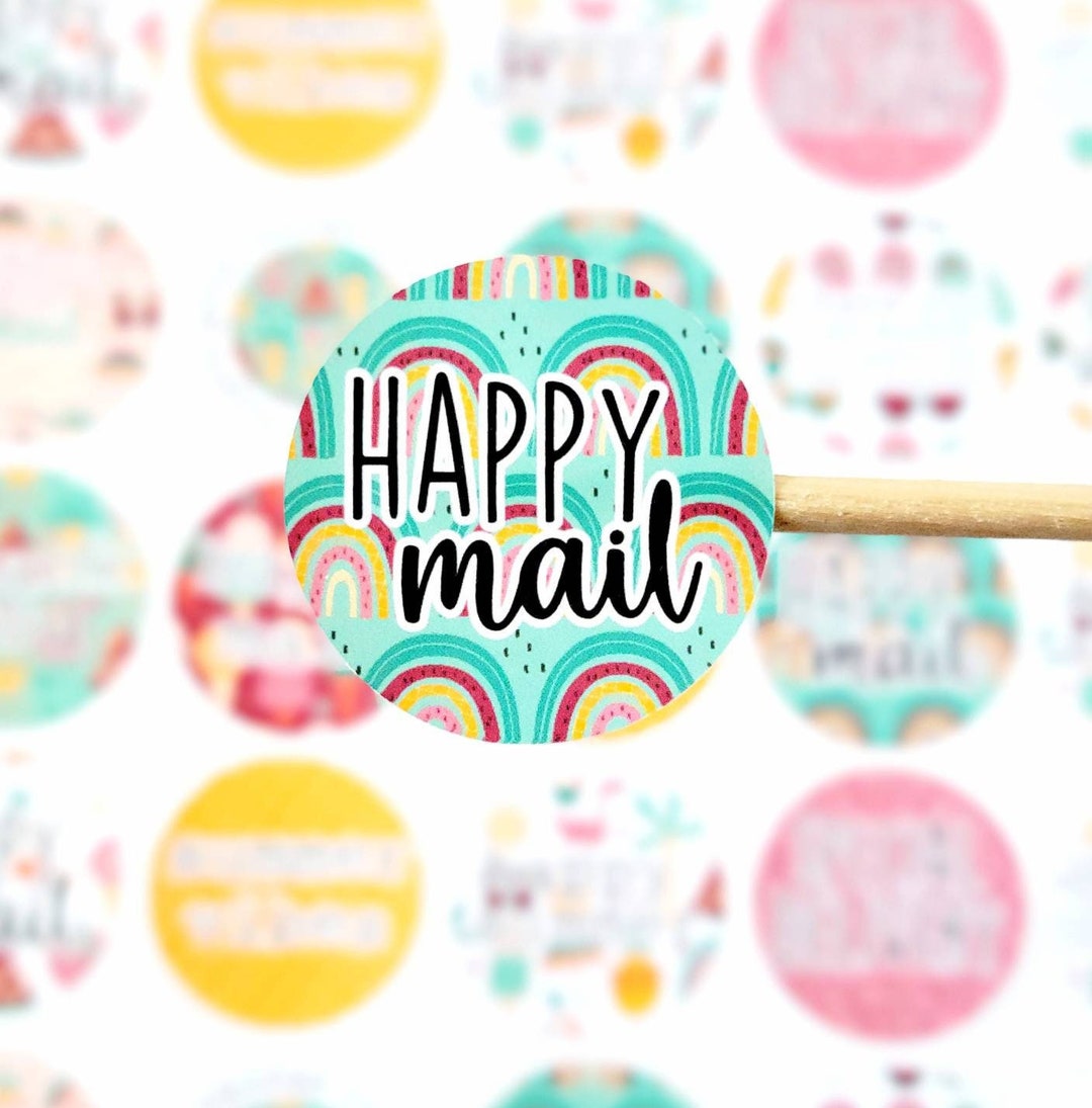 Rainbow Happy Mail Stickers, Summer Stickers, Thank You Stickers ...