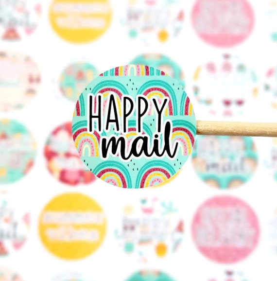 Rainbow Happy Mail Stickers Summer Stickers Thank You - Etsy