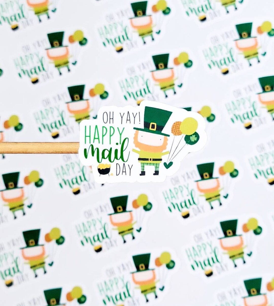 St. Patrick's Day Happy Mail Stickers, Shamrock Stickers, Small ...
