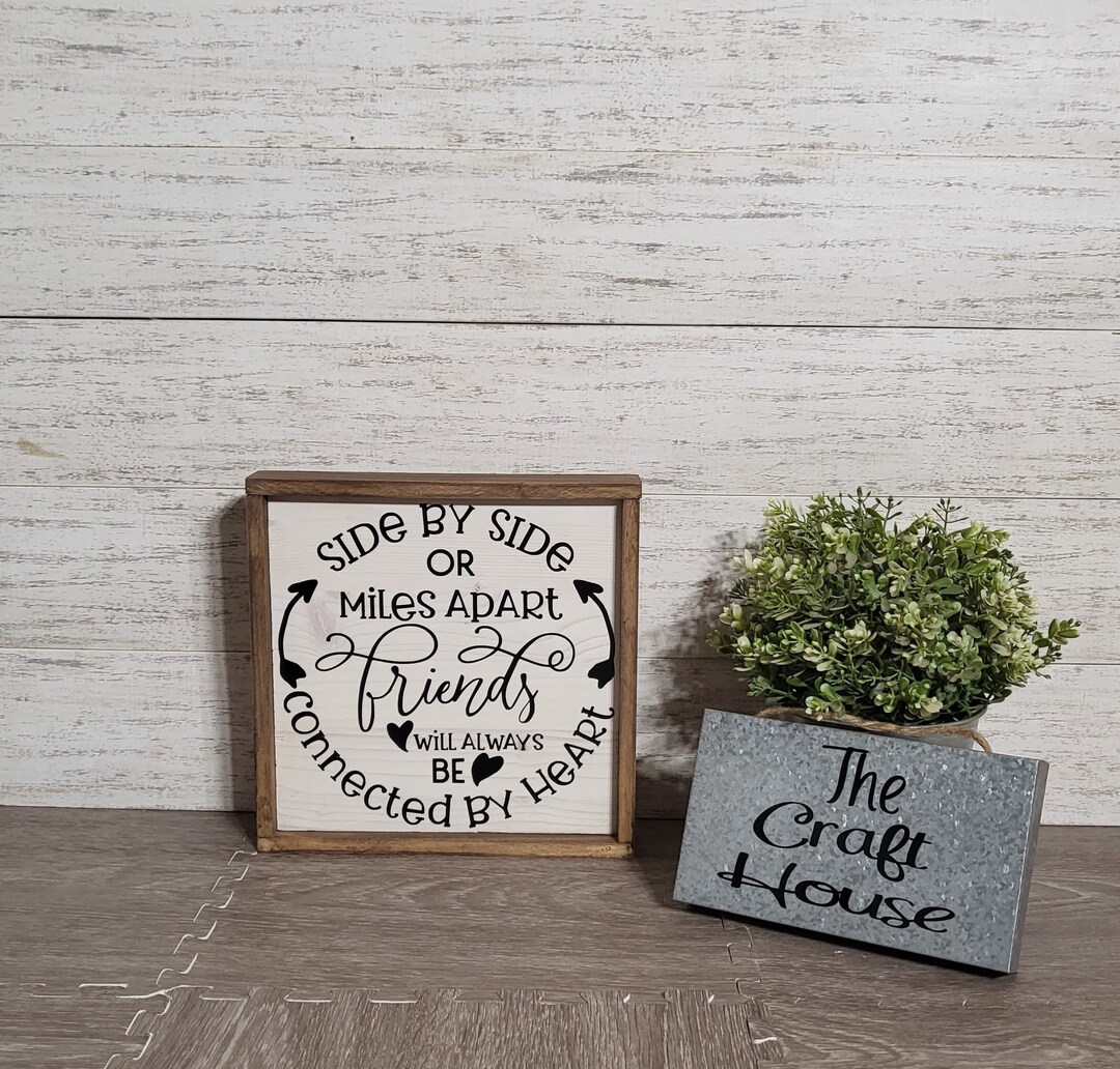 Long Distance Friendship Gift, Side by Side or Miles Apart Friends Wood ...