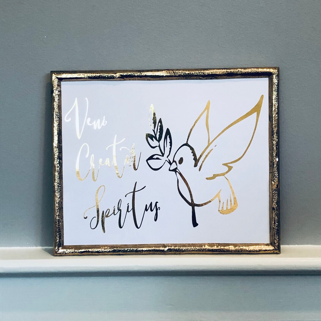 Latin Come Holy Spirit Foil Print: Pentecost Catholic Gift - Etsy