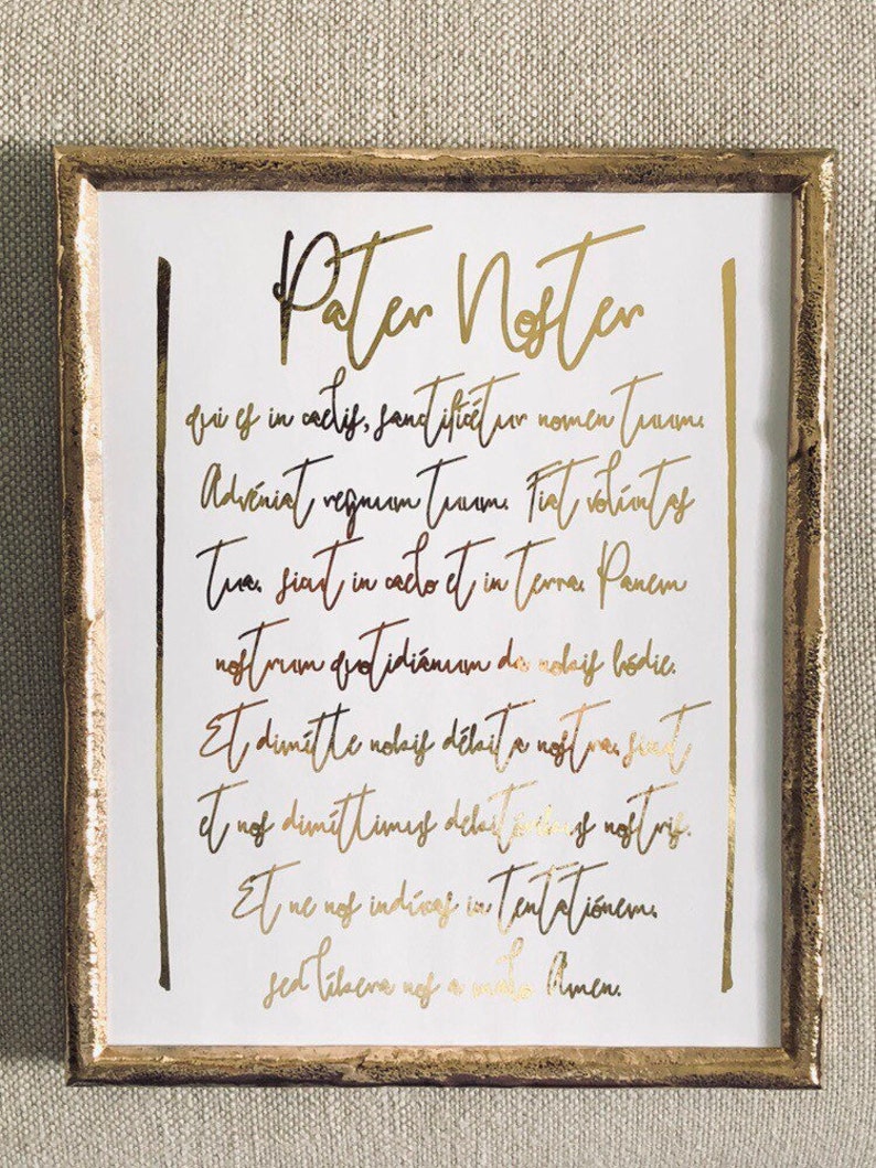 Our Father Print Latin Catholic print Catholic gift Pater | Etsy