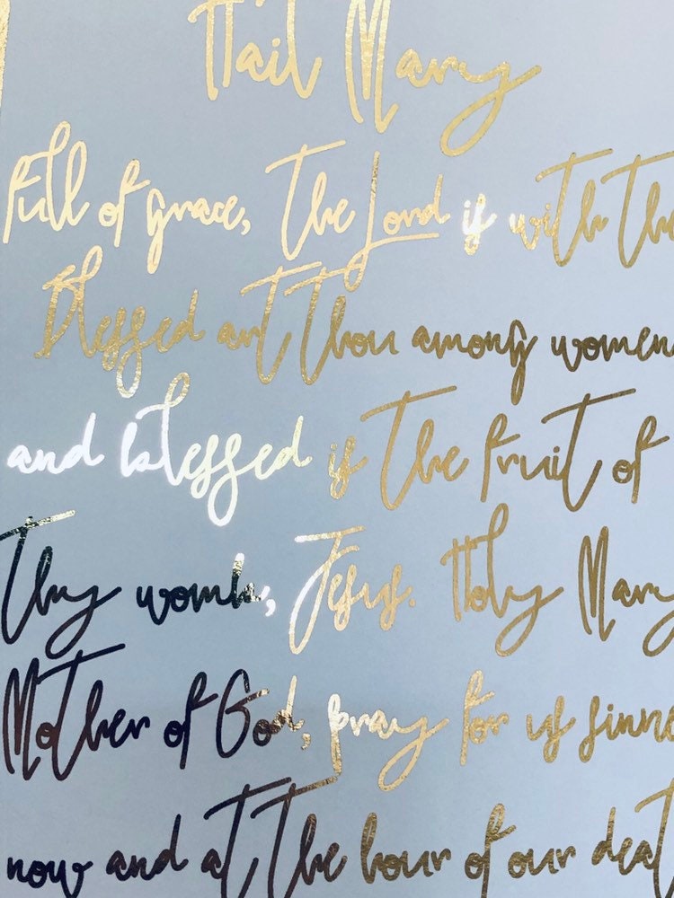 Hail Mary Prayer Blessed Virgin Mary Our Lady Mother of God - Etsy