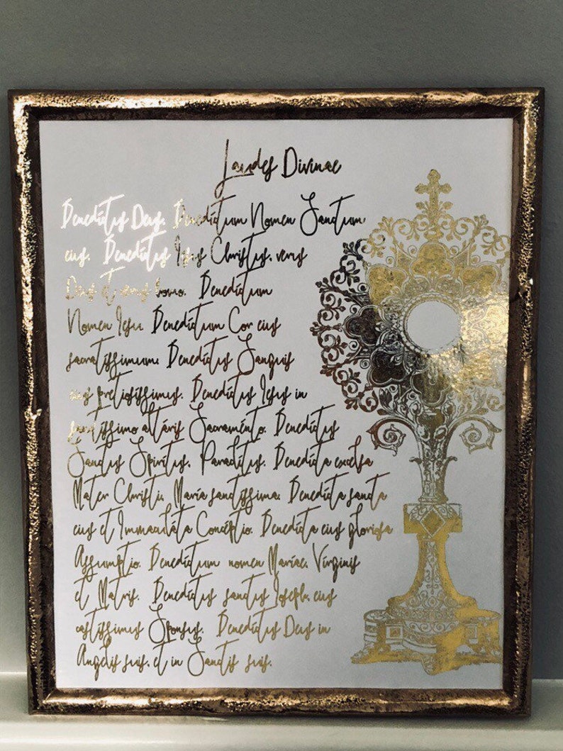 Divine Praises Latin Metallic Foil Print Priest Gift Catholic - Etsy