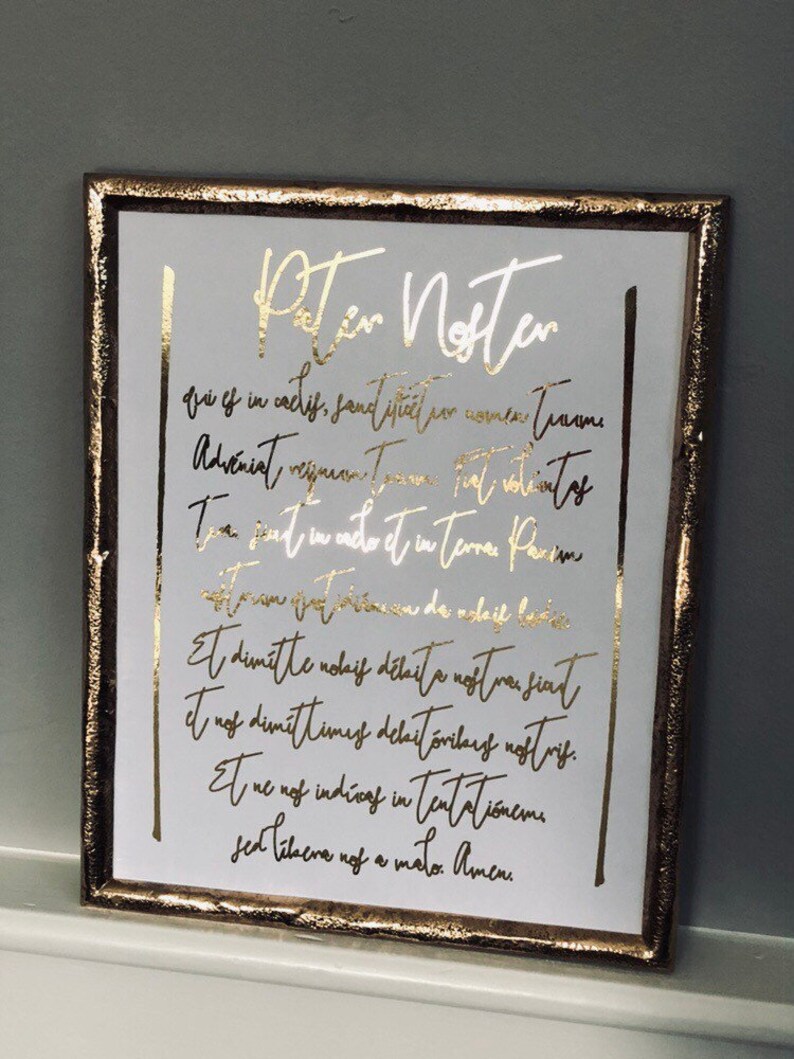 Our Father Print Latin Catholic print Catholic gift Pater | Etsy