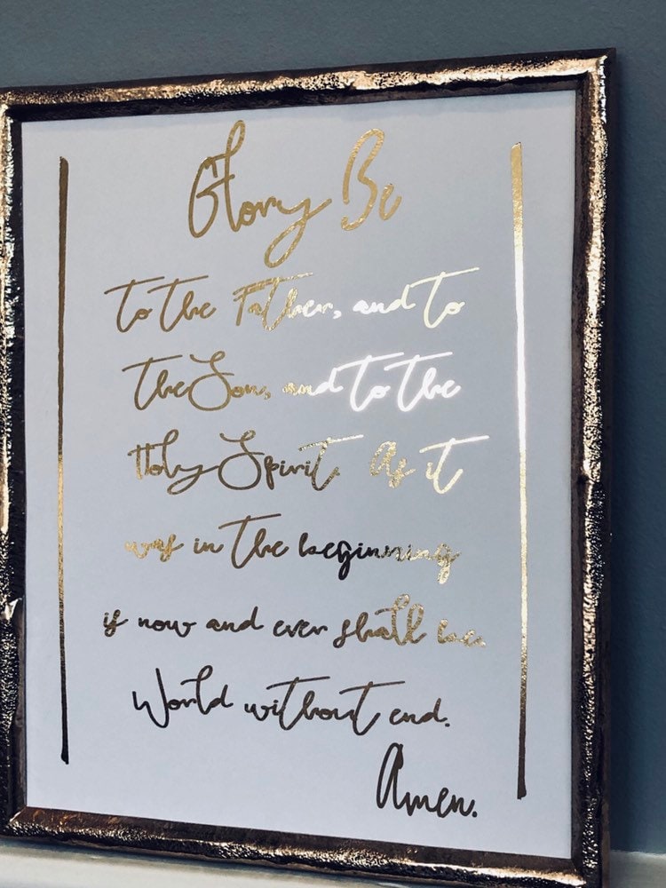 Glory Be Prayer Metallic Foil Print - Etsy