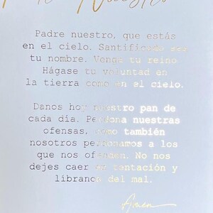 Padre Nuestro En Español, Our Father Foil Print in Spanish - Etsy