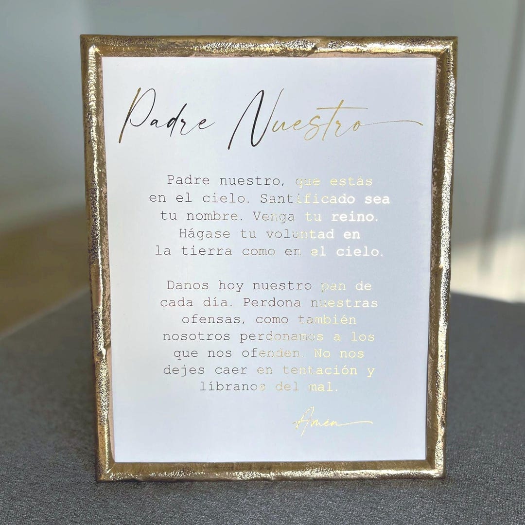 Padre Nuestro En Español, Our Father in Spanish, the Lord's Prayer ...