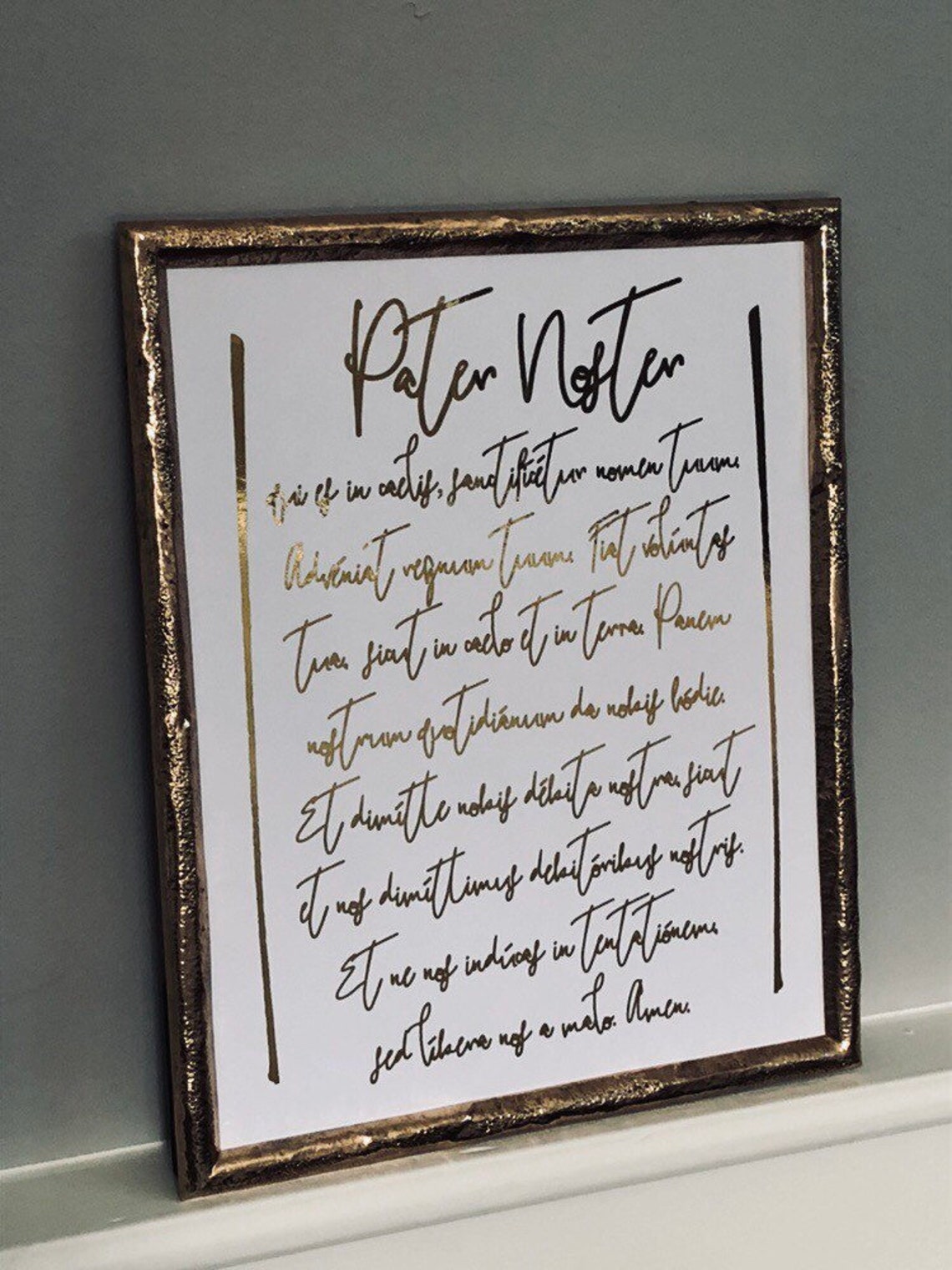 Our Father Print Latin Catholic print Catholic gift Pater | Etsy