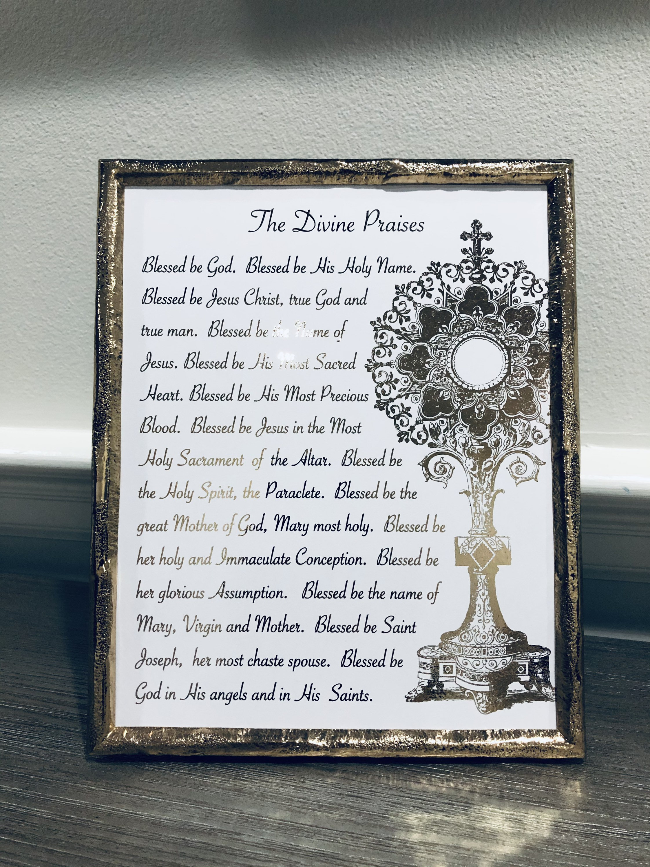 Divine Praises Metallic Foil Print Eucharist - Etsy