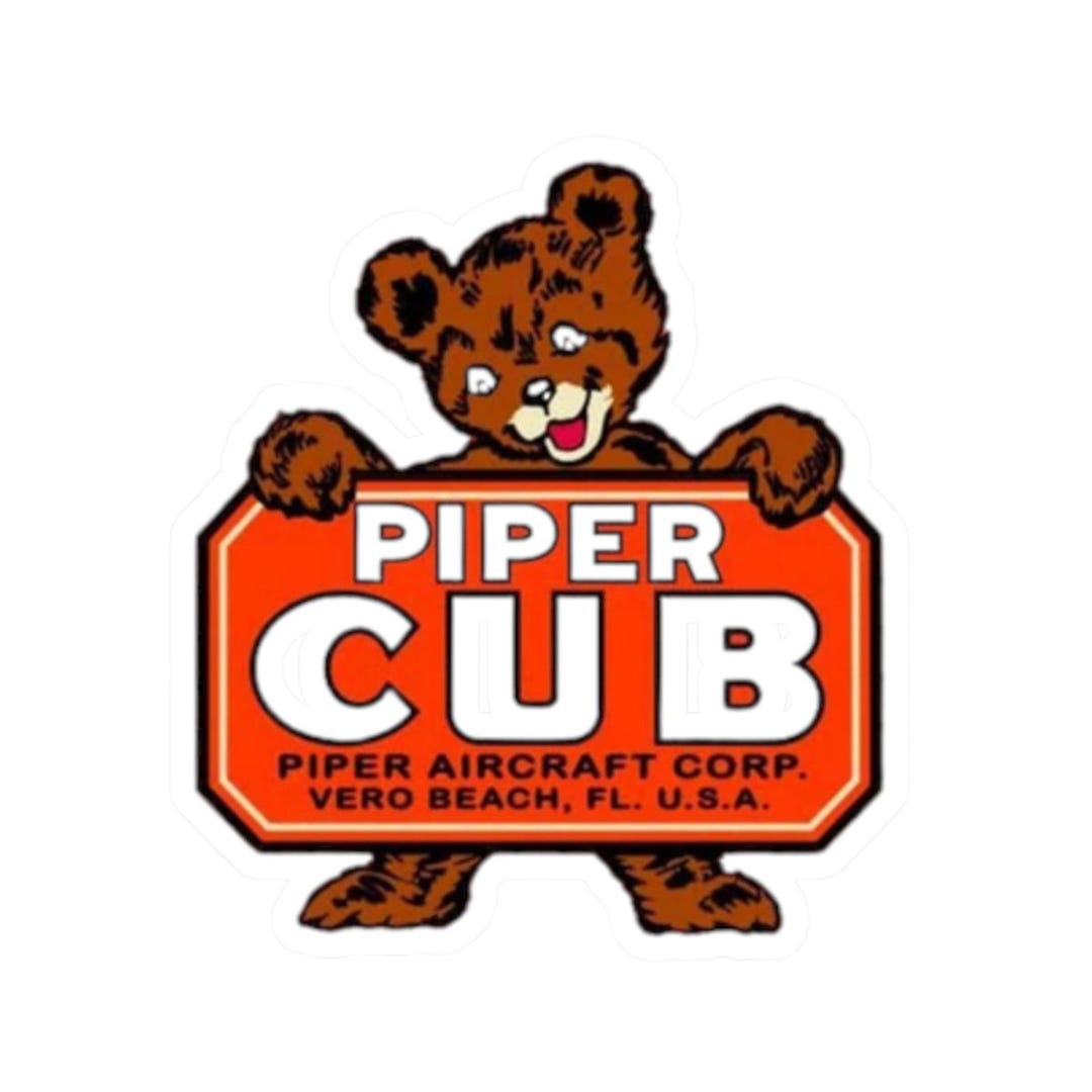 Vintage Piper Cub Sticker - Aircraft Aviation Decal for Laptop, Water ...