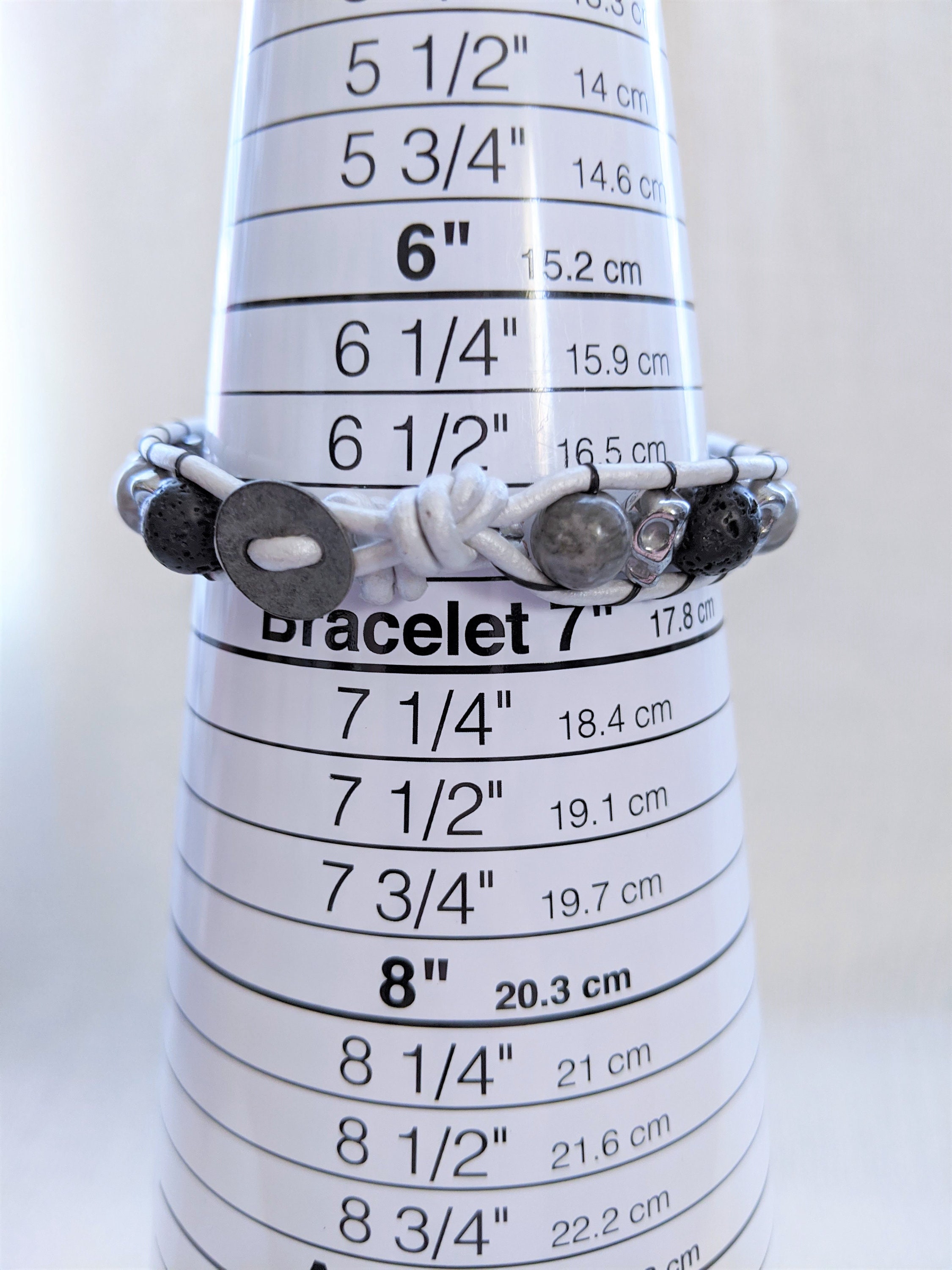 Leather Ladder Stitch Bracelet - Black and White Skull - Etsy