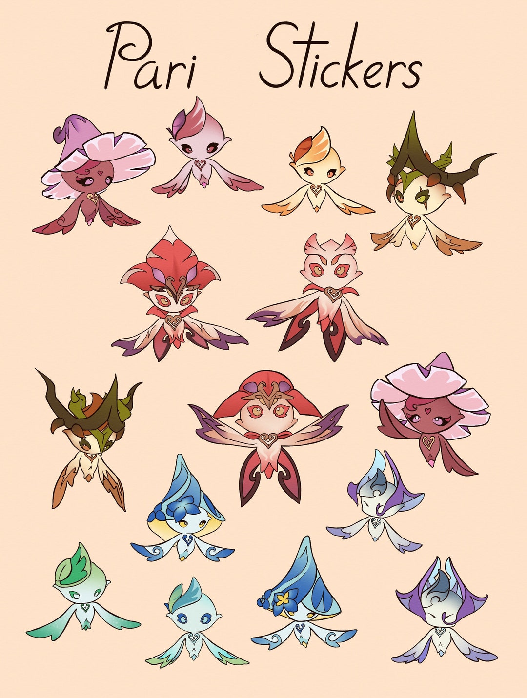 Pari "friends" Sticker Sheet - Genshin Impact - Etsy