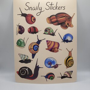 Snail Sticker Sheet - Etsy