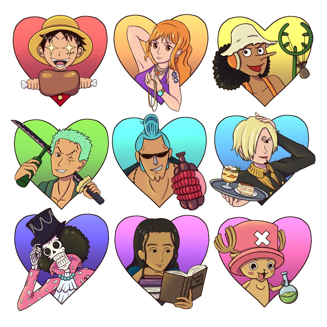 Anime Pirate Crew Stickers - Etsy