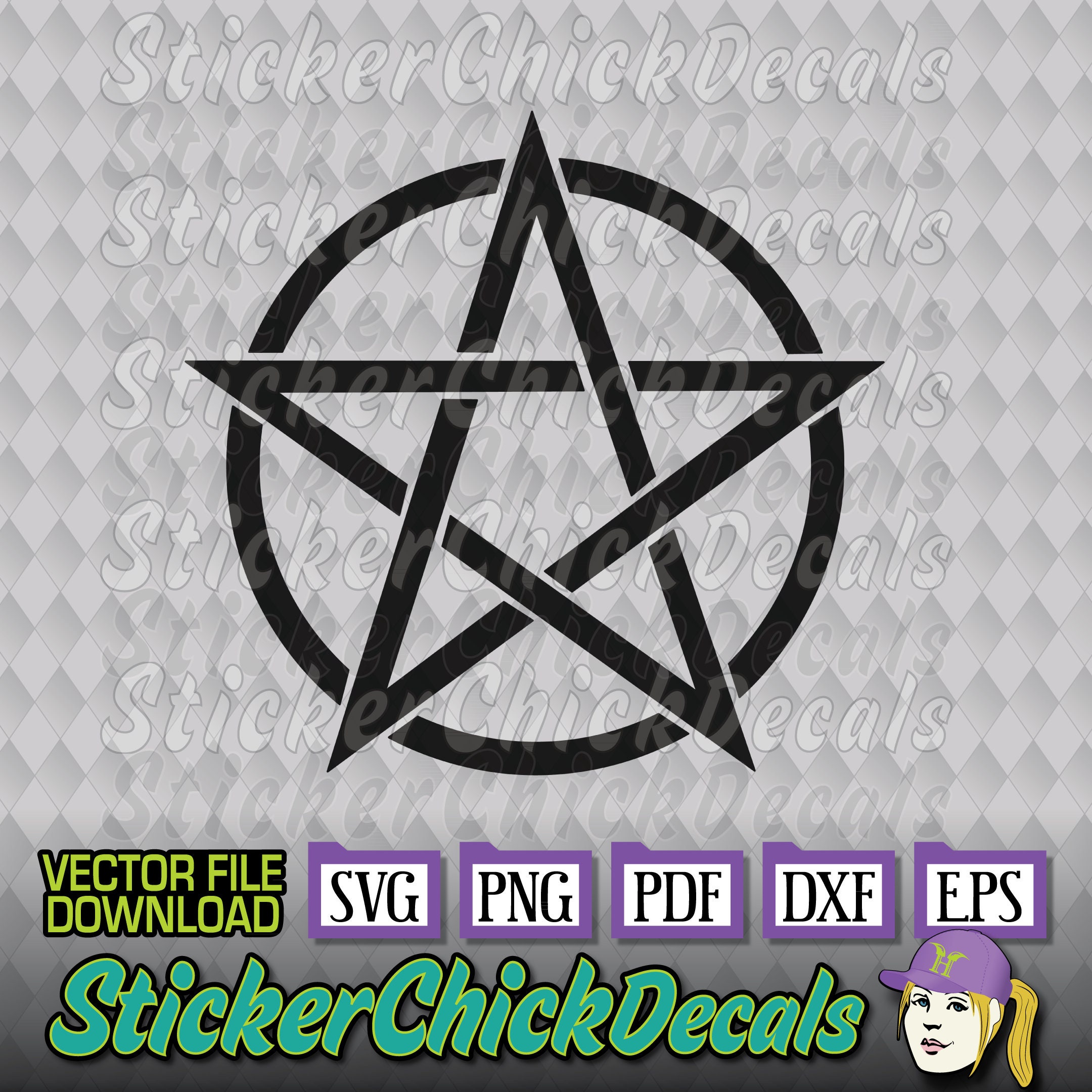 Pentacle Wicca Pentagram Witch Religious Icon Vector Cut File Cutting ...