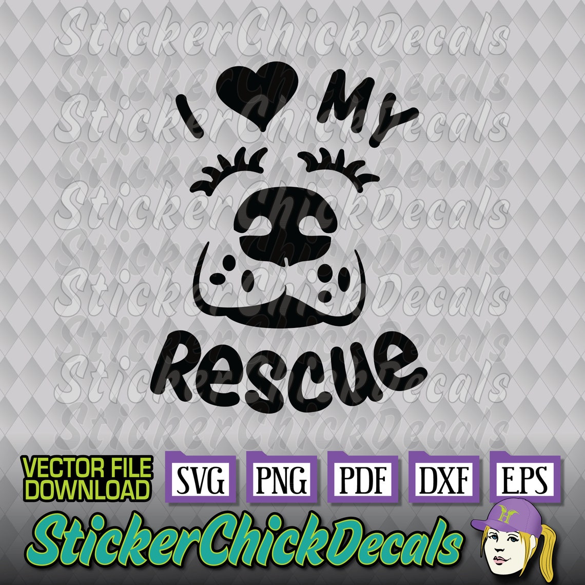 Love My Rescue Dog Cute Face SVG Vector Cut File Eps Svg Png - Etsy