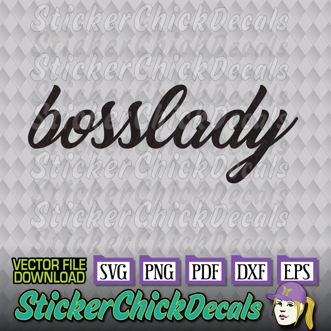 Boss Lady Script Letters Vector Cut File Cutting Eps Svg Png Pdf Dxf ...