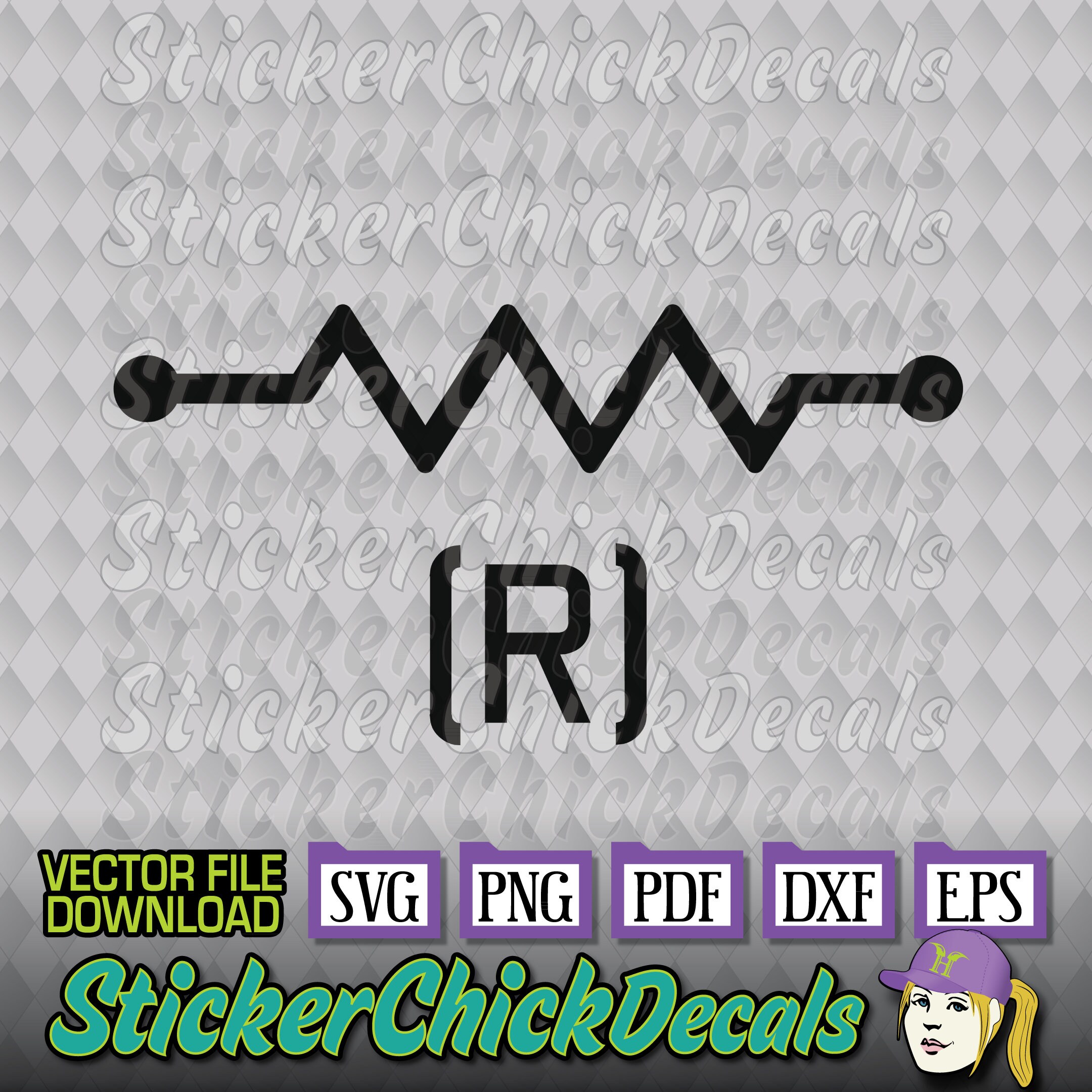 Resistance Symbol R Electric Car Vector Cut File Cutting Eps Svg Png ...
